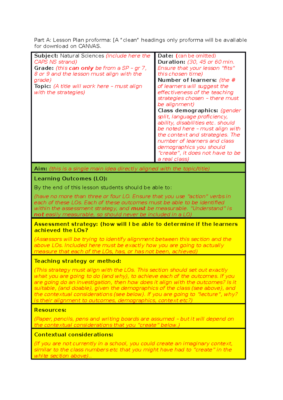 NS%20Lesson%20plan - Lesson plan - Part A: Lesson Plan proforma: [A ...
