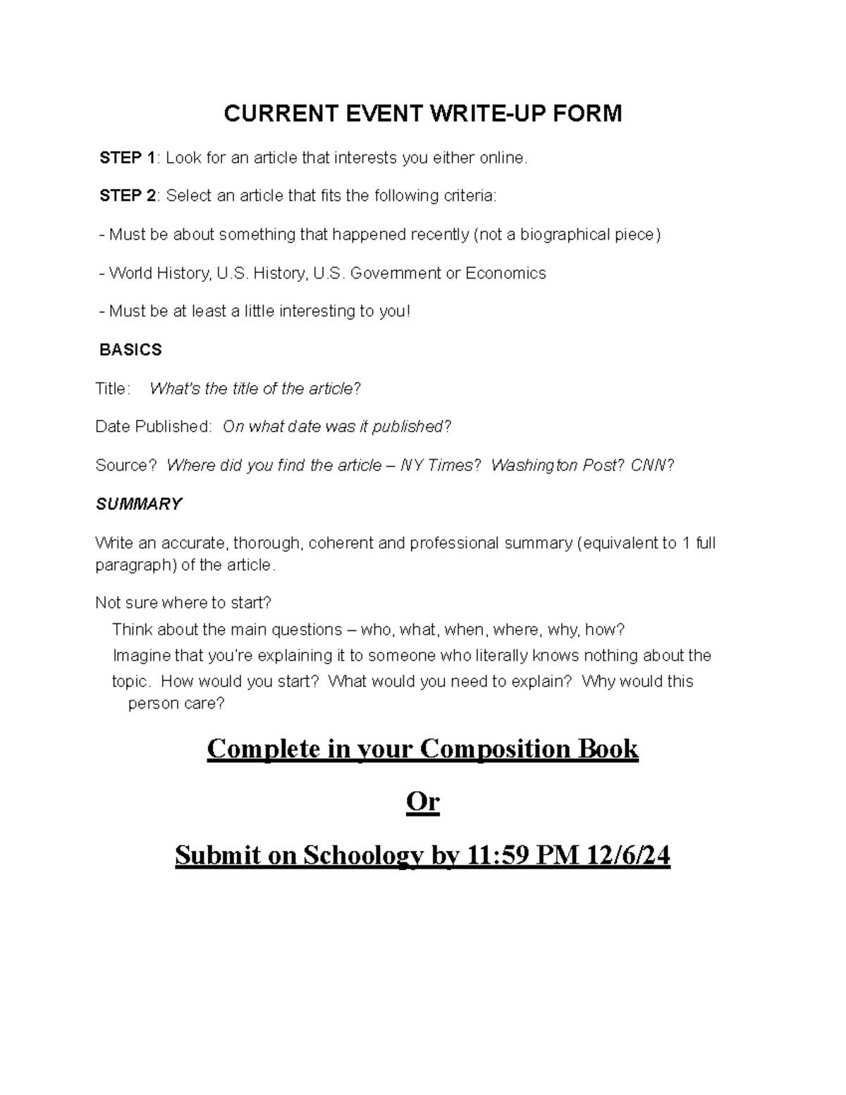 Current+ Event+ Write-UP+FORM - CURRENT EVENT WRITE-UP FORM STEP 1 ...