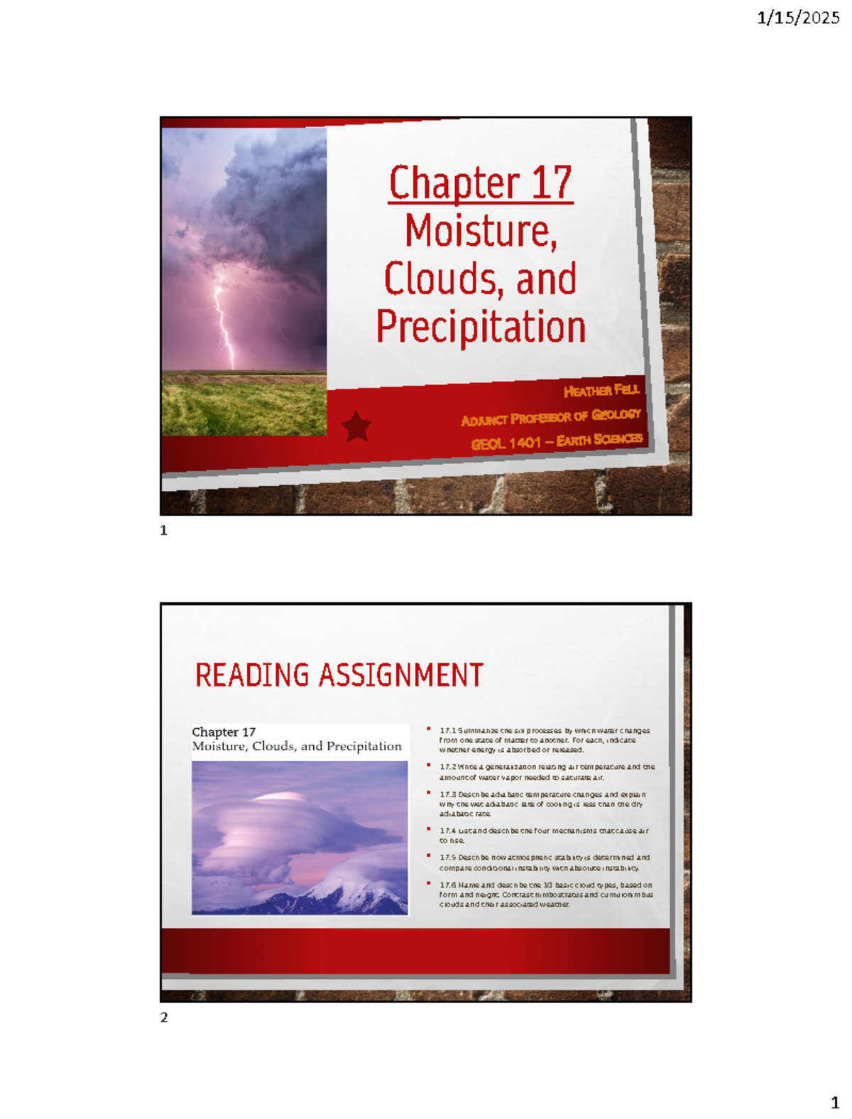 10-03 CH17 - Moisture, Clouds, and Precipitation Summary - Studocu