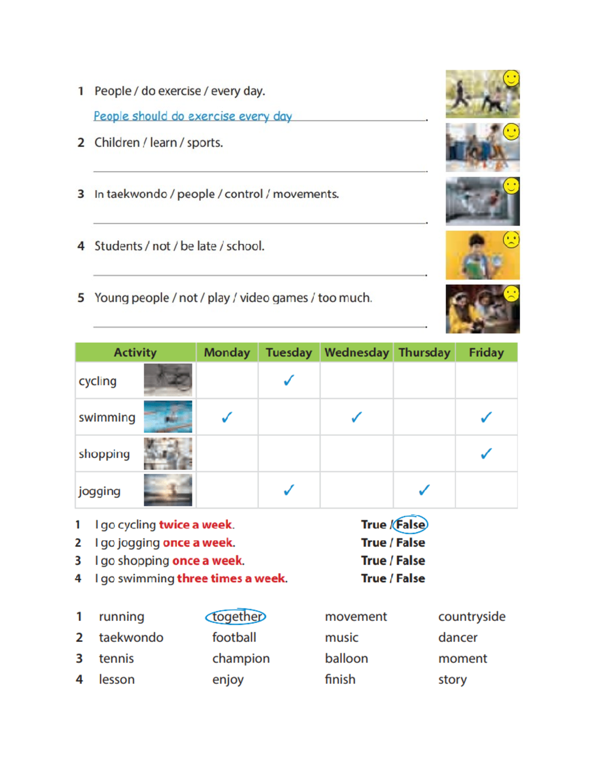 Unit 7 Practice Test: Sports, Activities, and Daily Routines - Studocu