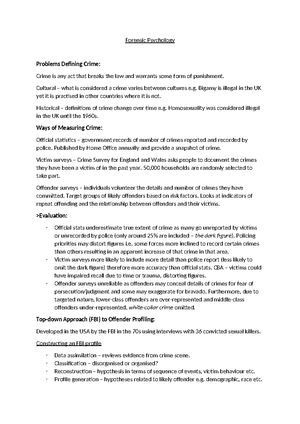 Unit 4 Learning aim a - Unit 4 : Criminal and Forensic Psychology ...