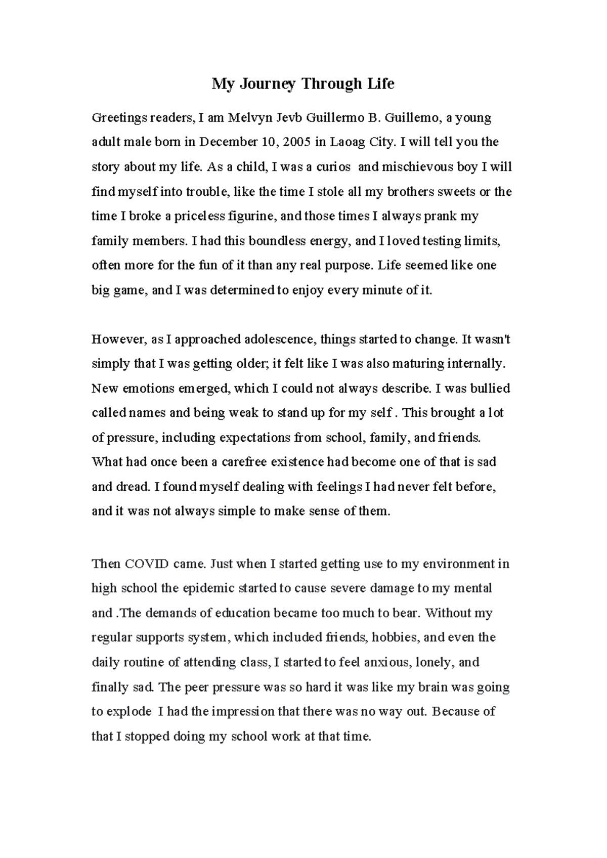 My Journey Through Life: A Personal Reflection on Growth and Challenges ...