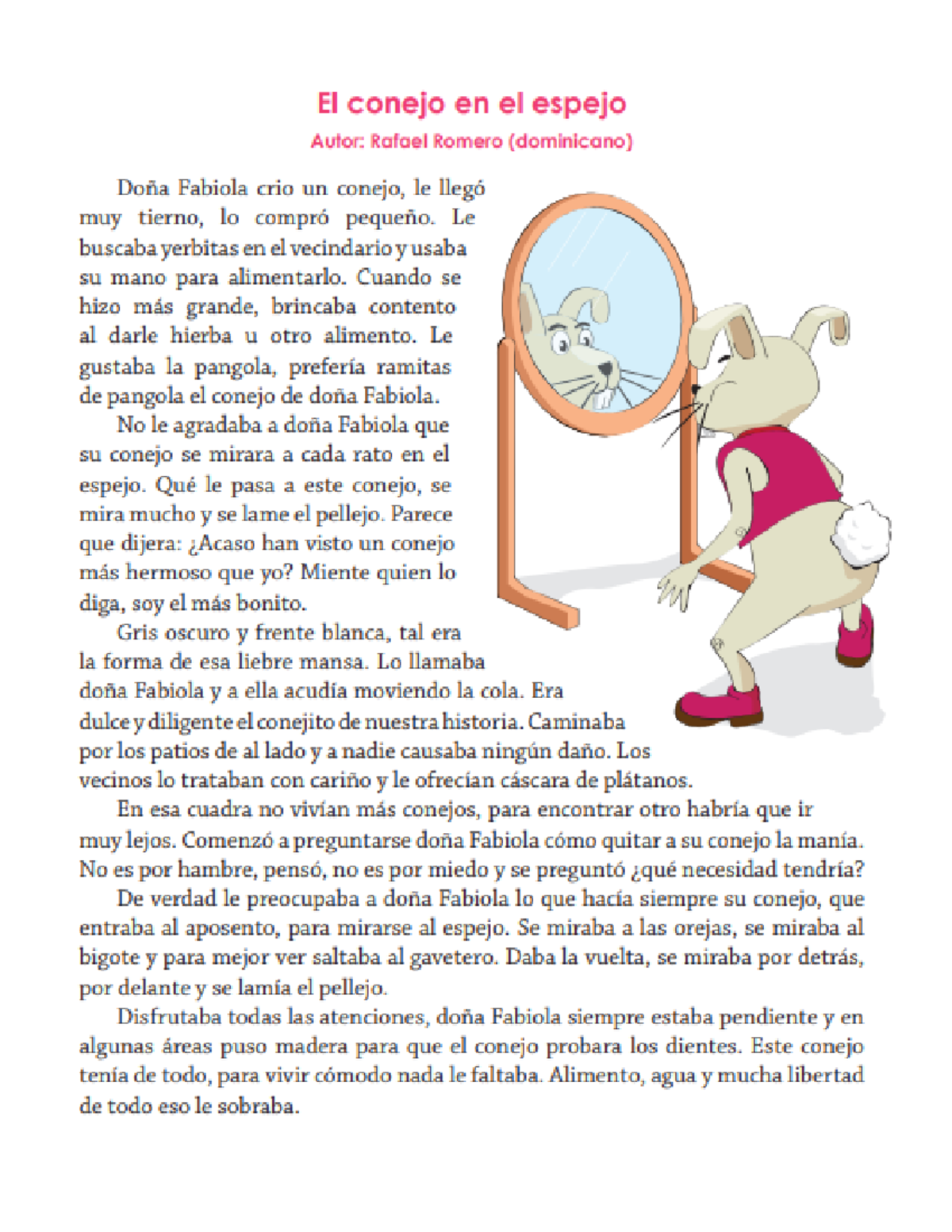 El Conejo en el Espejo: Análisis y Reflexiones sobre el Texto - Studocu