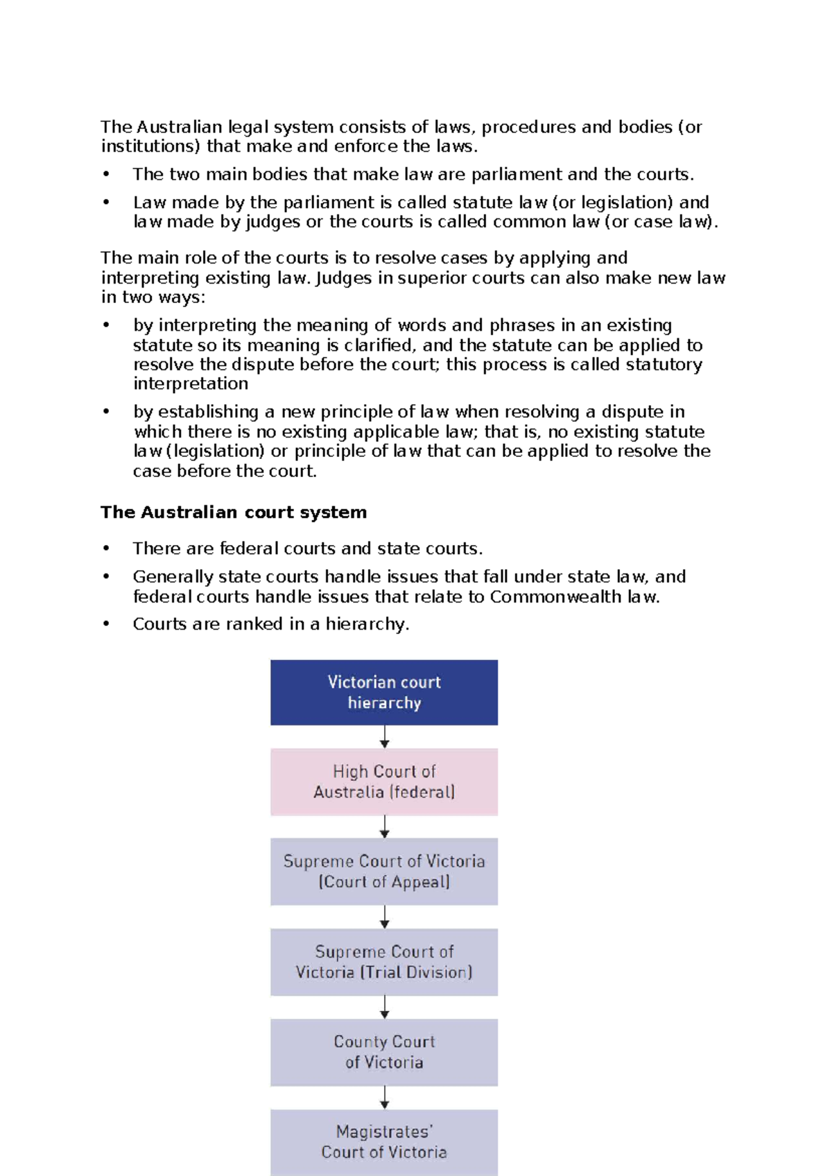 Legal Notes 4: Understanding the Australian Legal System and Statutory ...