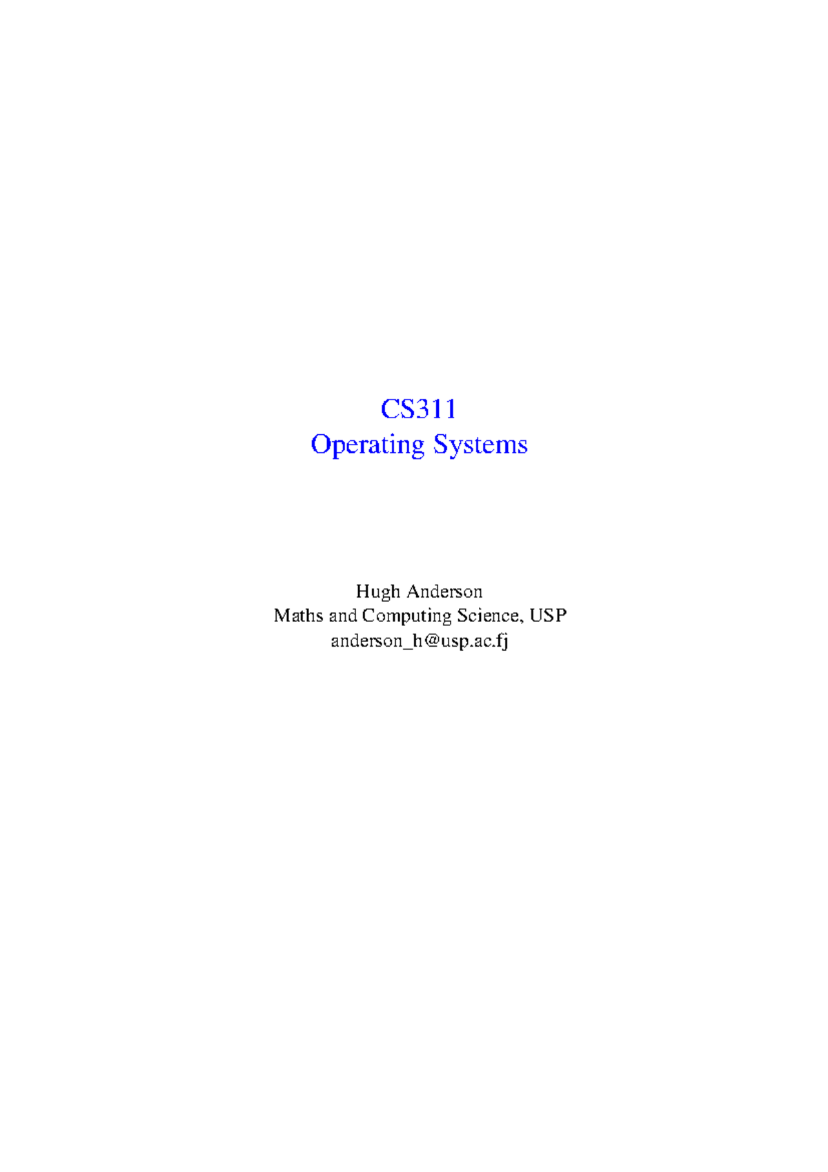 Computer Programing using Java - CS Operating Systems Hugh Anderson ...