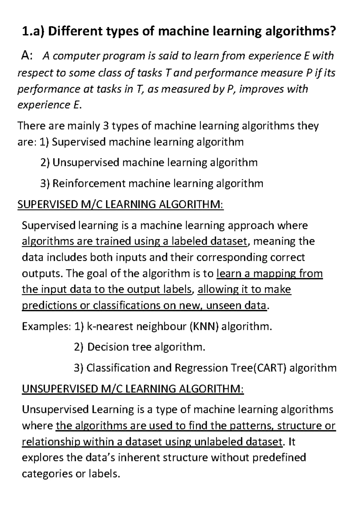 R22 AM505PC Machine Learning Lab Manual - Key Exercises & Concepts ...