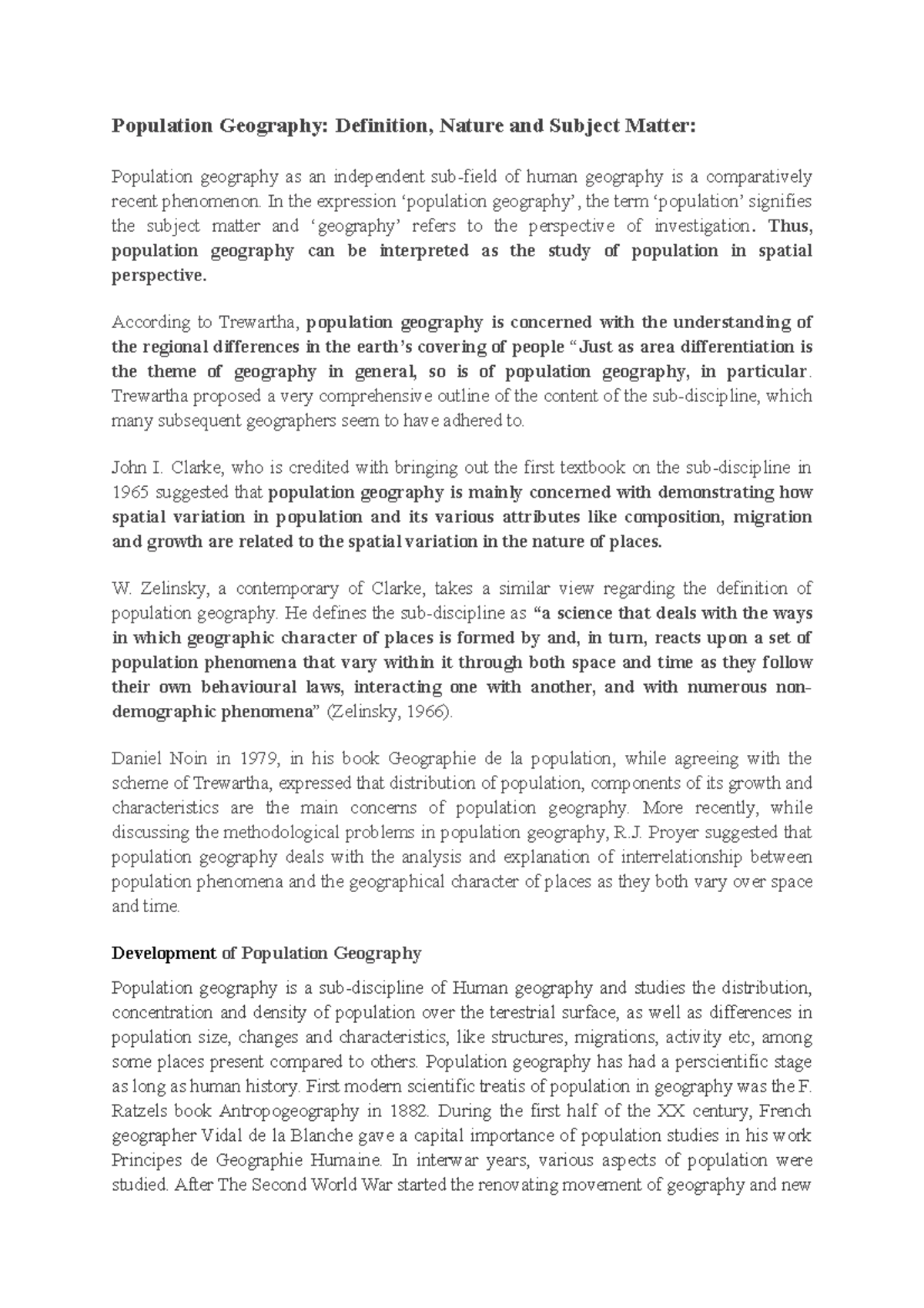 Geography 101: Understanding Population Geography Development - Studocu