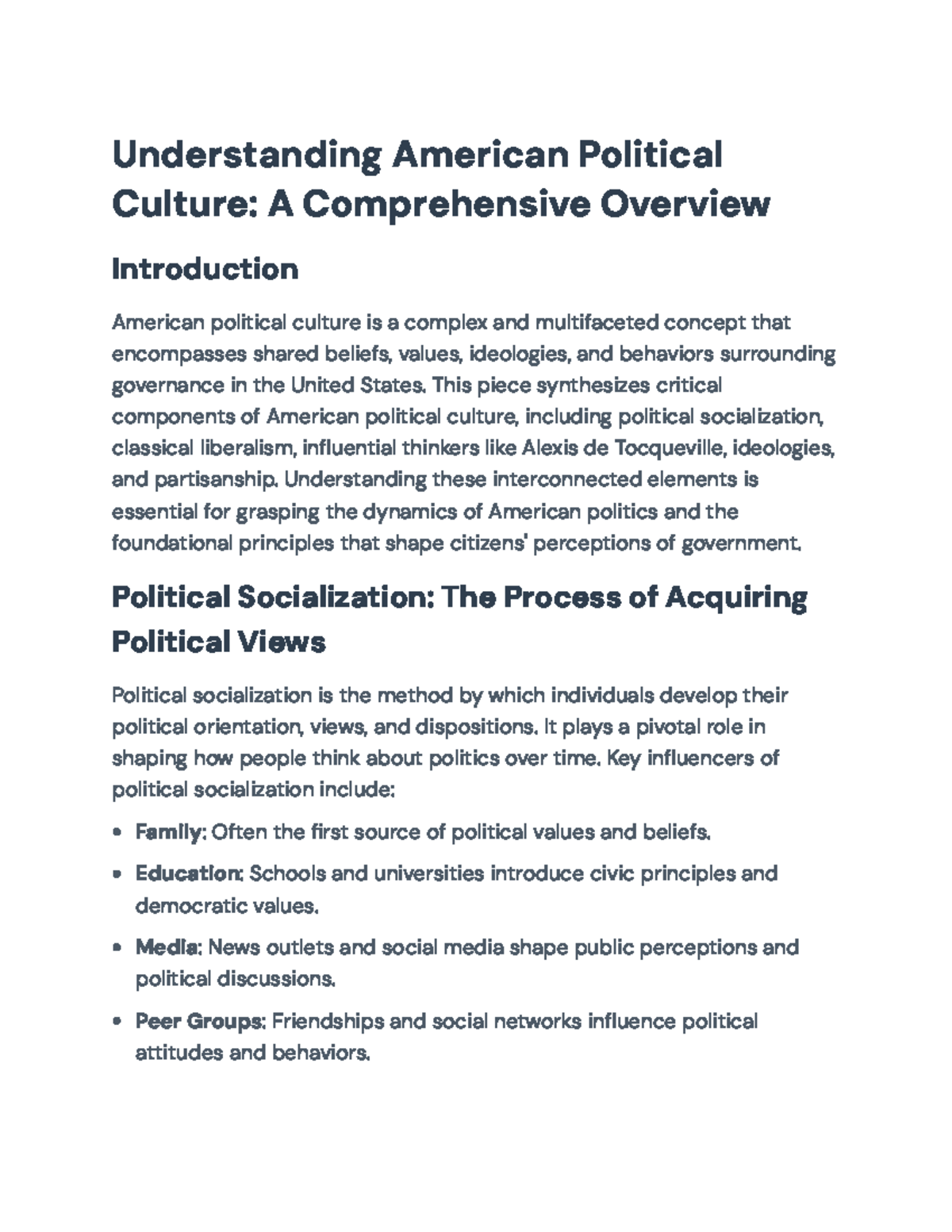 Understanding American Political Culture: Key Components & Ideologies ...