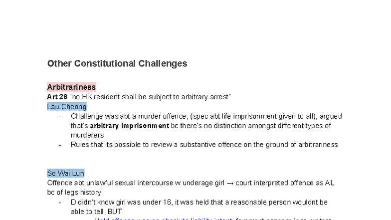 Constitutional Challenges in HK Law: A Study of Absolute Liability L6 ...