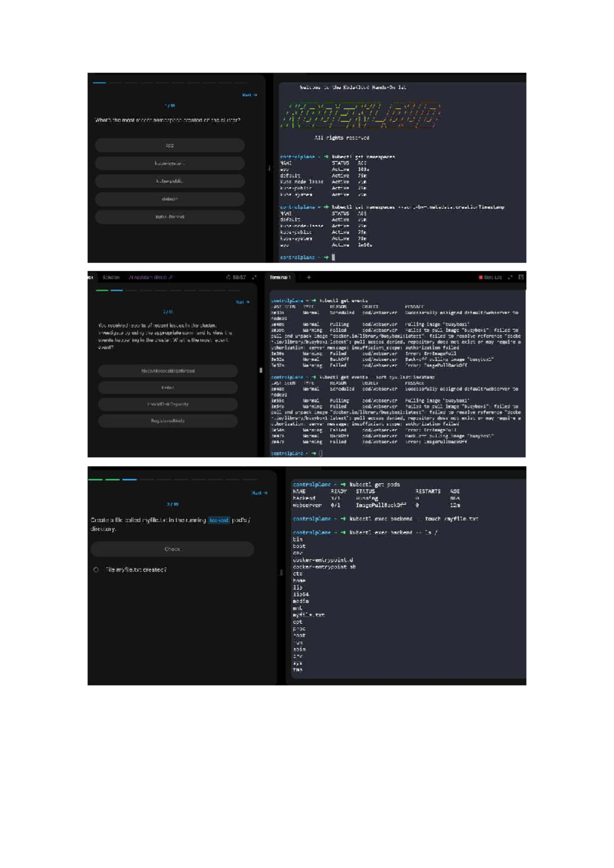 Lab1 - KodeKloud Cluster Events and Pod Management Guide - Studocu