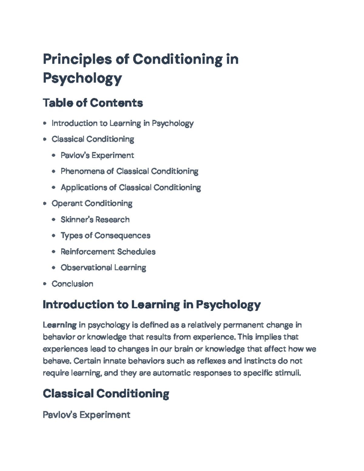 Principles of Conditioning in Psychology: Classical & Operant Learning ...