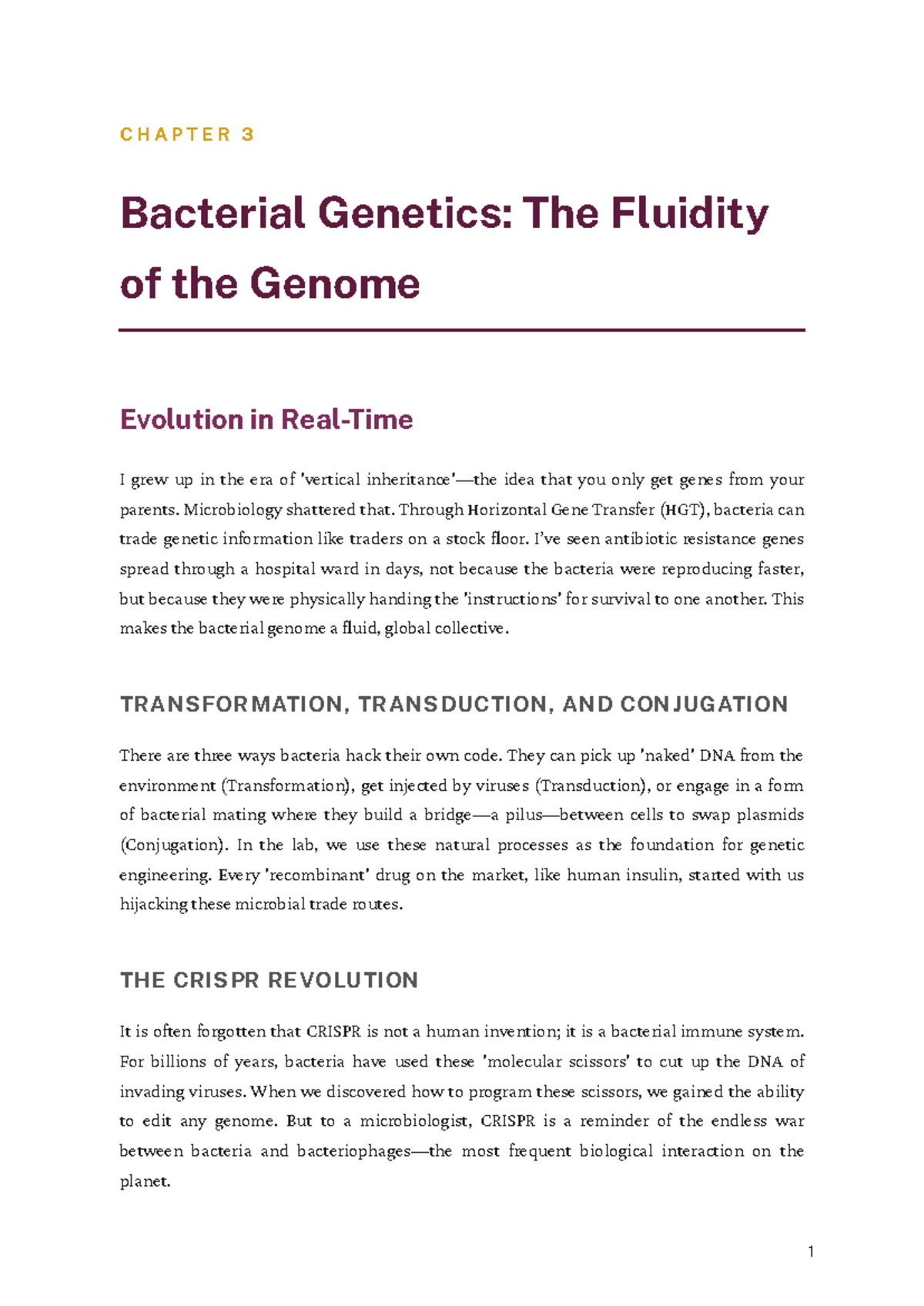 CHAPTER 3: Bacterial Genetics & Genome Evolution (G7UK6C9ZPx8CXhi ...