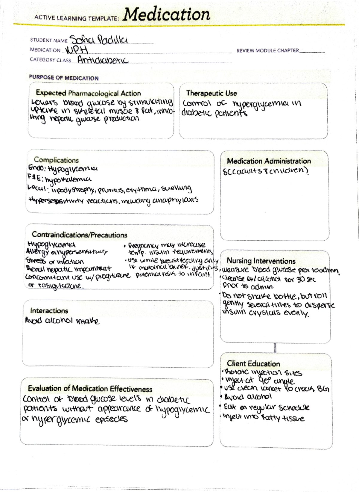 Medication sheets 2 - ACTIVE LEARNING TEMPLATErAe Medication ...