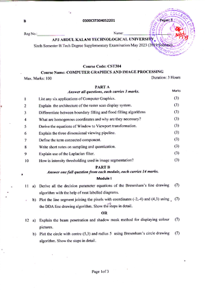 Cgip previous year questions - CST 304- COMPUTER GRAPHICS & IMAGE PROCESSINGS6 CSE -(2019-23 ...