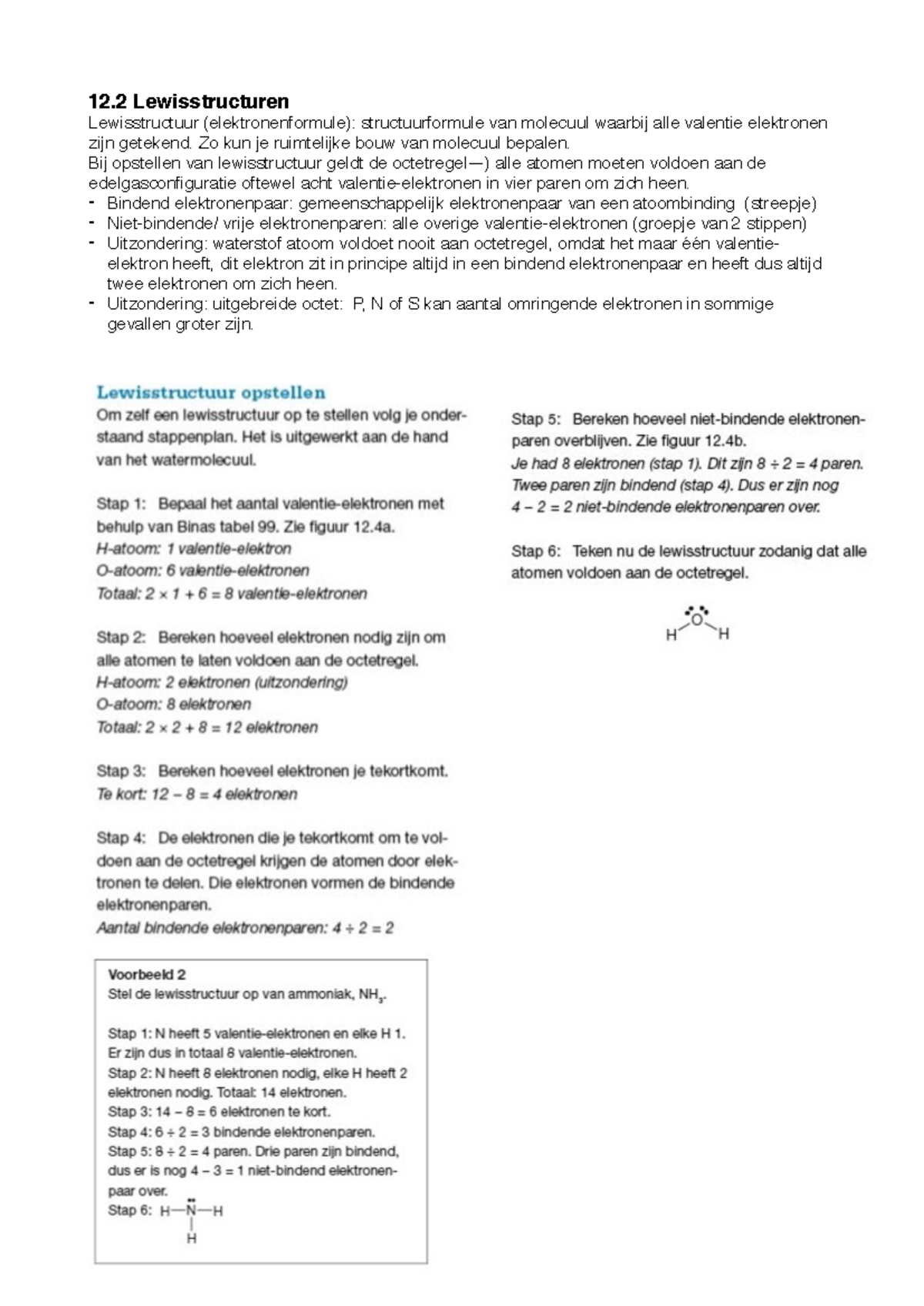 Samenvatting Lewisstructuren en Mesomerie - Chemie HF 12 - Studeersnel