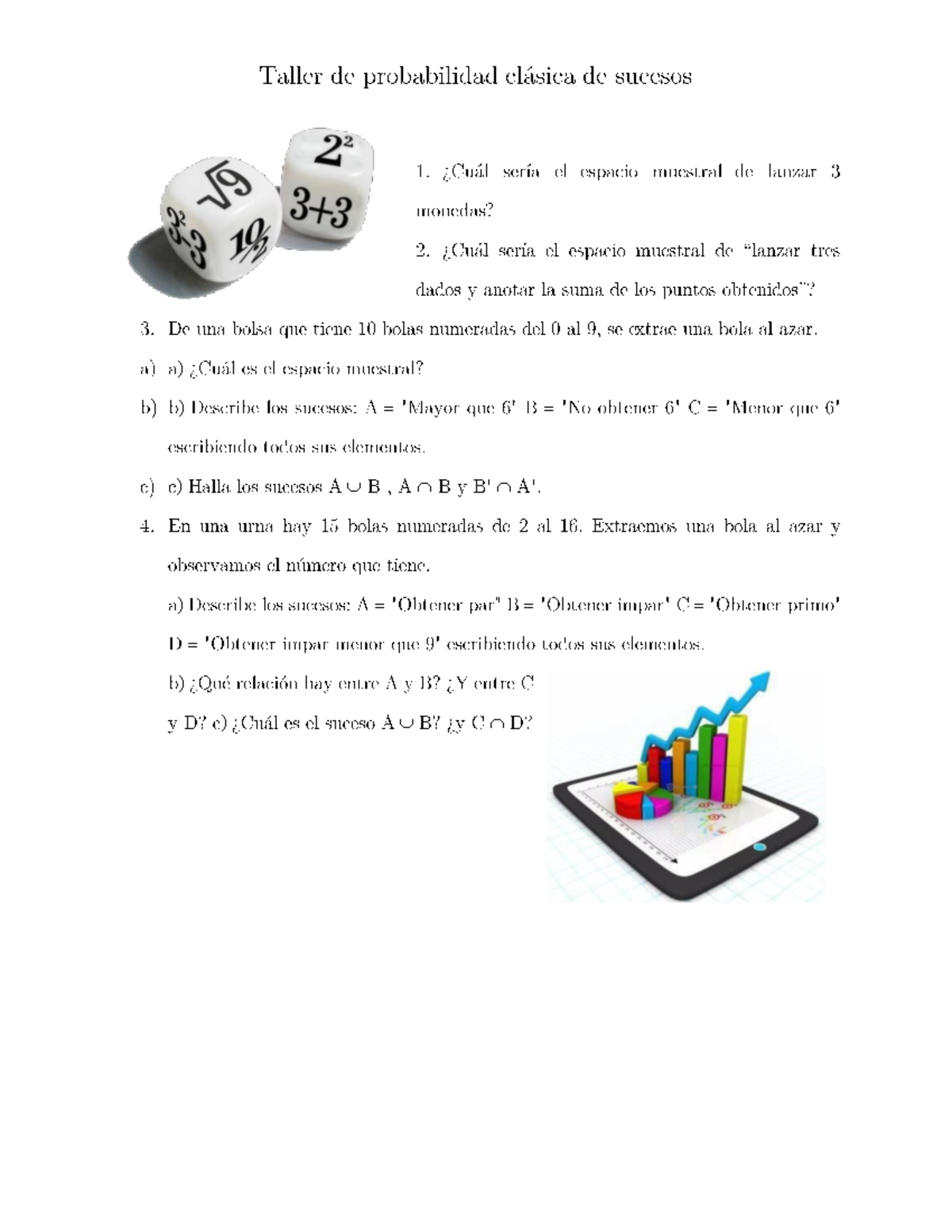 Taller de Probabilidad Clásica: Ejercicios y Sucesos Descriptivos - Studocu