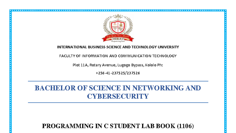 C Programming Lab Book (1106) - Sande Stephen's Guide - Studocu