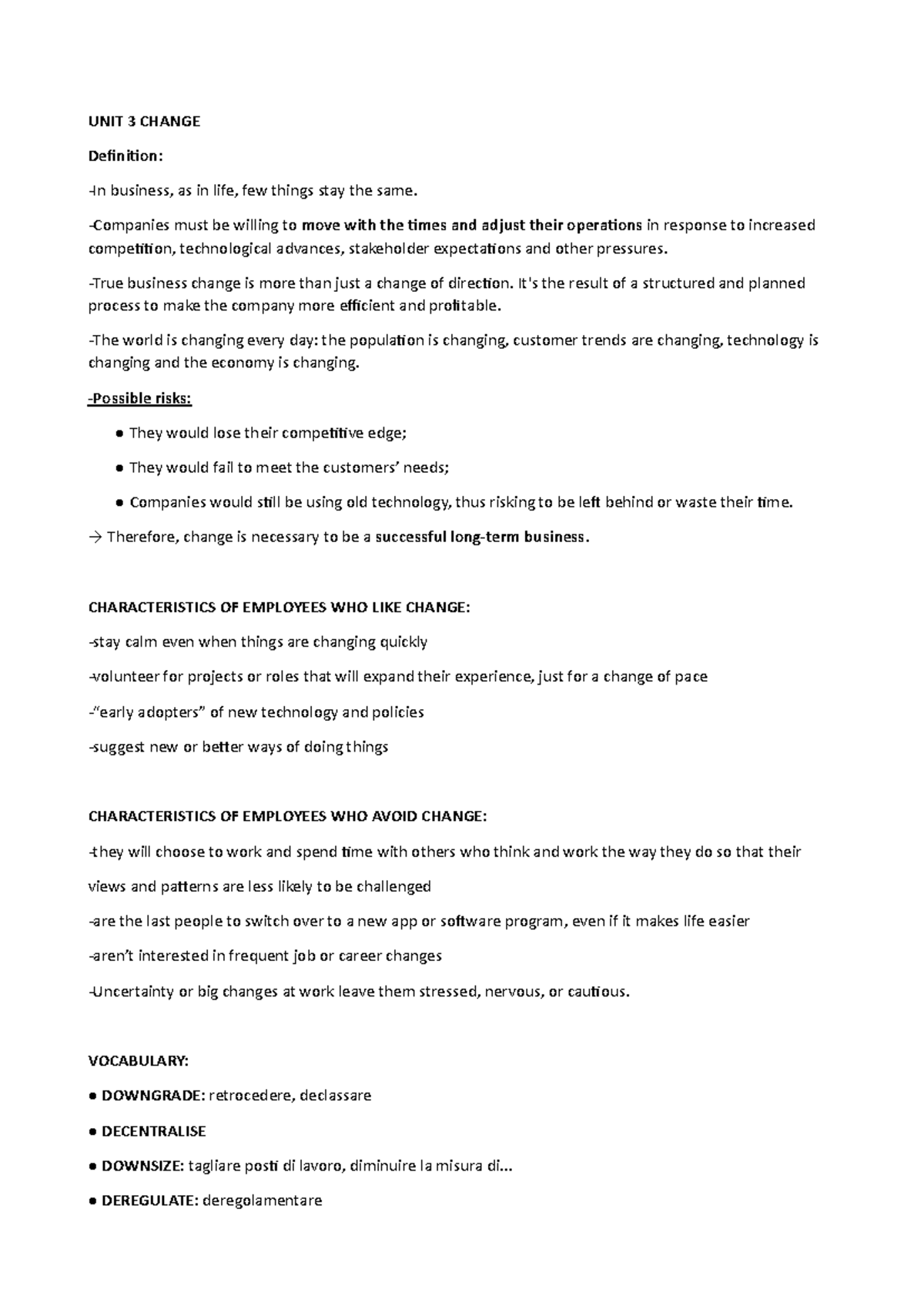UNIT 3 Change - Key Concepts and Leadership Qualities - Studocu