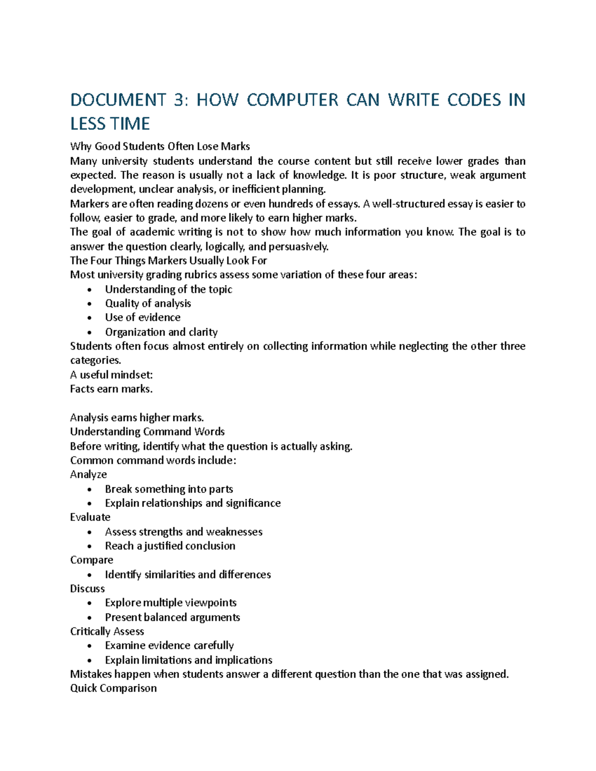 Computer and Code: Essay Writing Tips for Success - Studocu