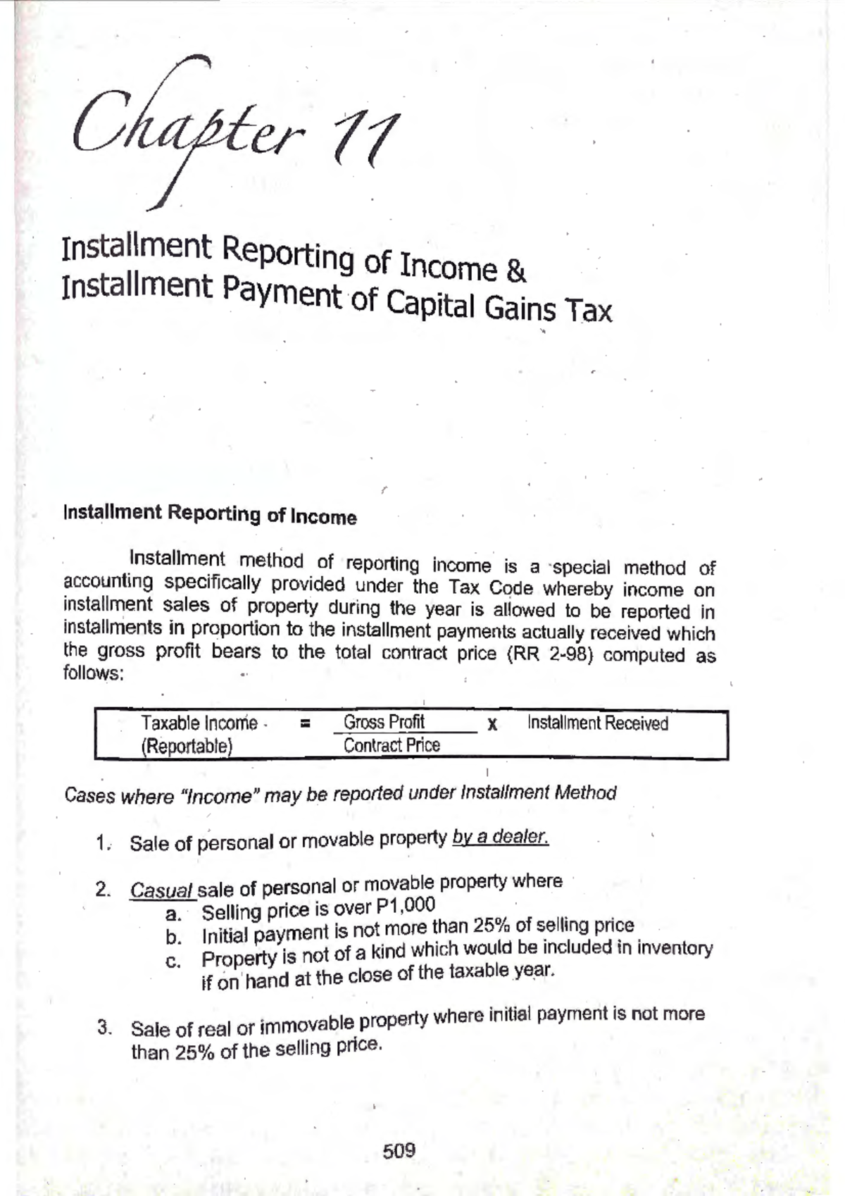 Copy of Chapter 11 - Income Reporting & Capital Gains Tax - Studocu