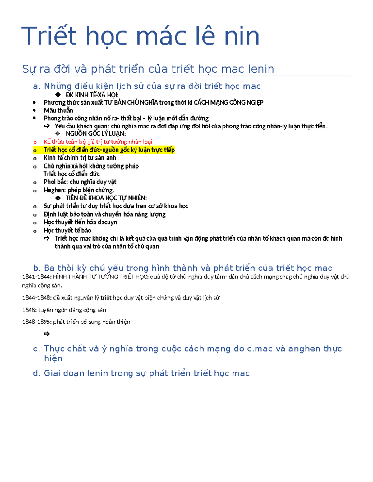 Triết học mác lê nin - triet hoc maclenin - Triết học mác lê nin Sự ra đời và phát triển của ...