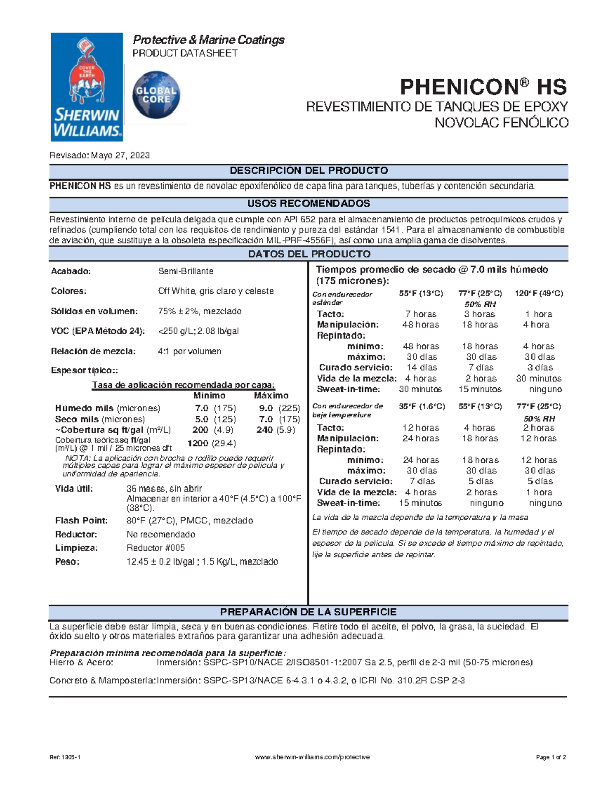 Ficha Técnica de Producto: Phenicon® HS - Revestimiento Epoxifenólico ...