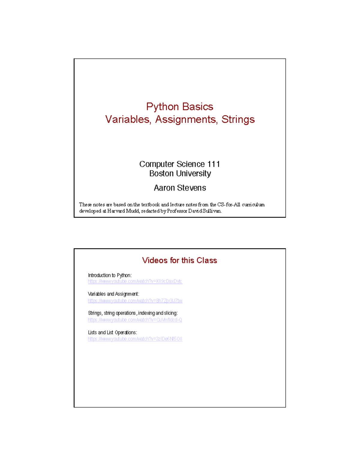 01 Python Basics Strings Lists Python Basics Variables Assignments 3403