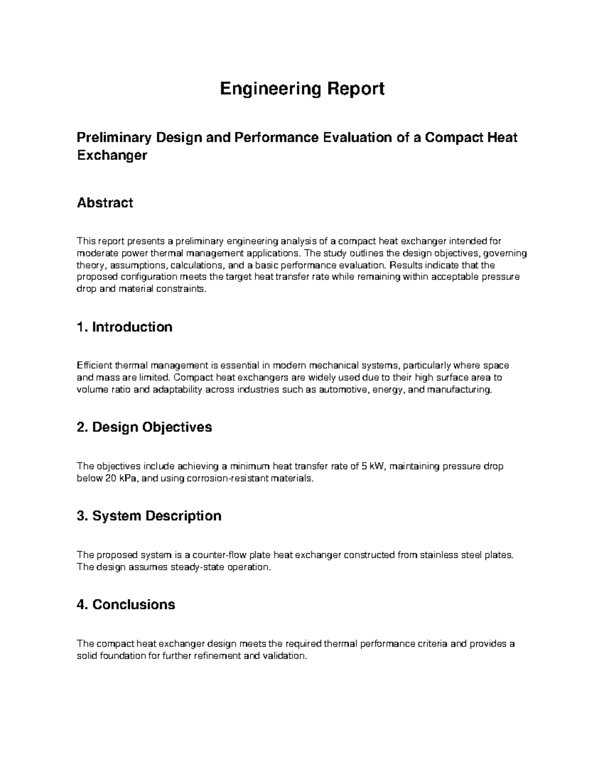 ENGR 101: Preliminary Design & Performance of Compact Heat Exchanger ...