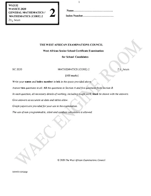 NSMQ TRIAL Exam Questions: Biology, Chemistry, Physics, Astronomy, Math ...