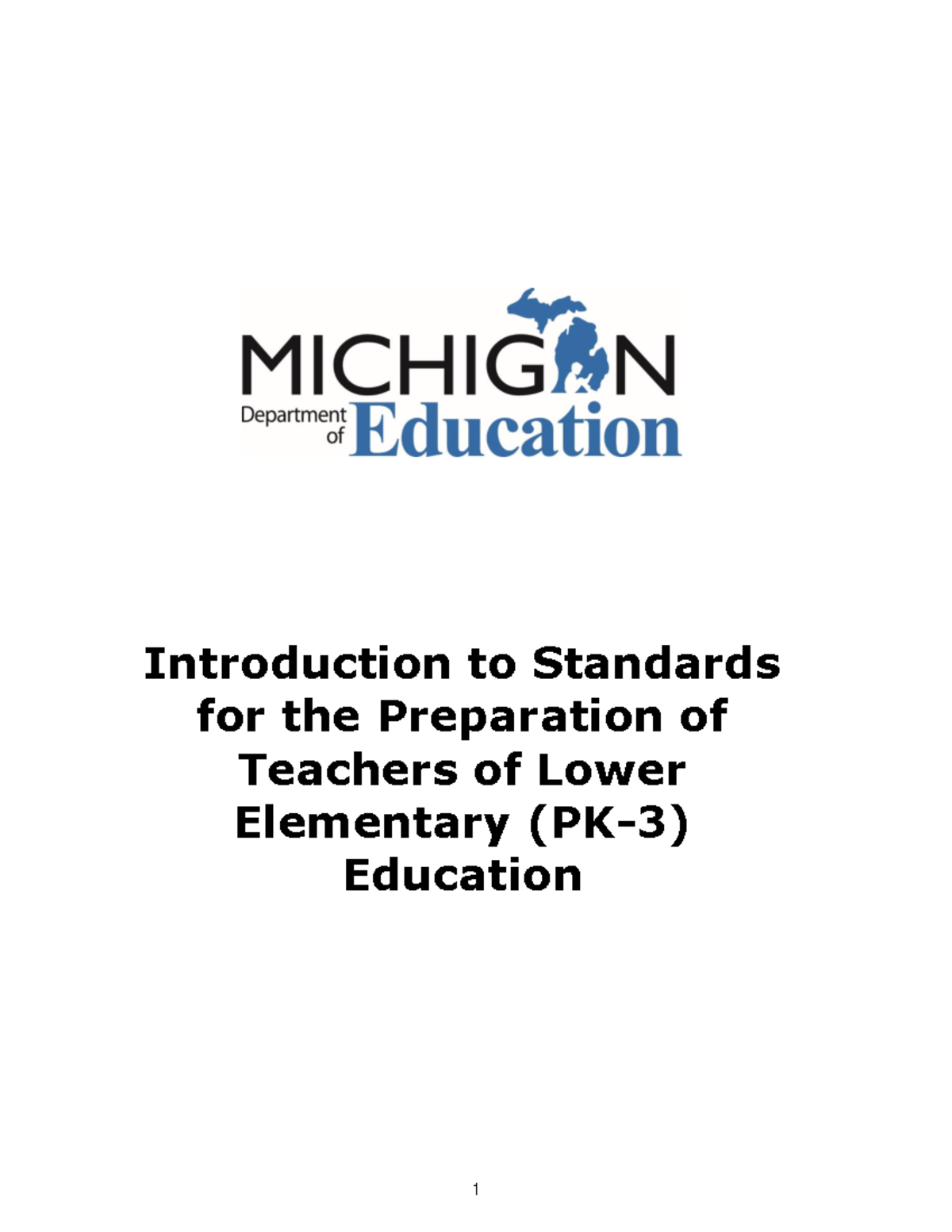 MDE Standards for Teacher Preparation in Lower Elementary Education ...