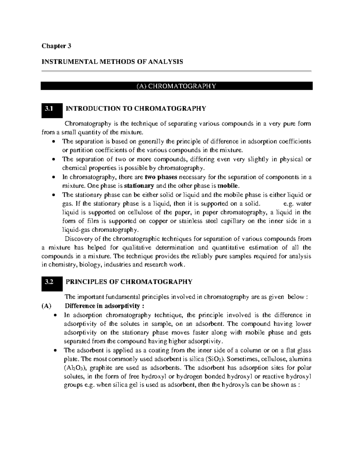 SE Notes: Instrumental Methods of Analysis - Chromatography Overview ...
