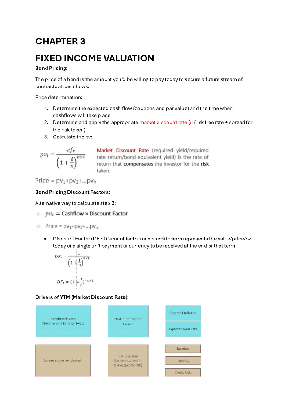CHAPTER 3 FIXED INCOME VALUATION: Bond Pricing & YTM Analysis - Studocu