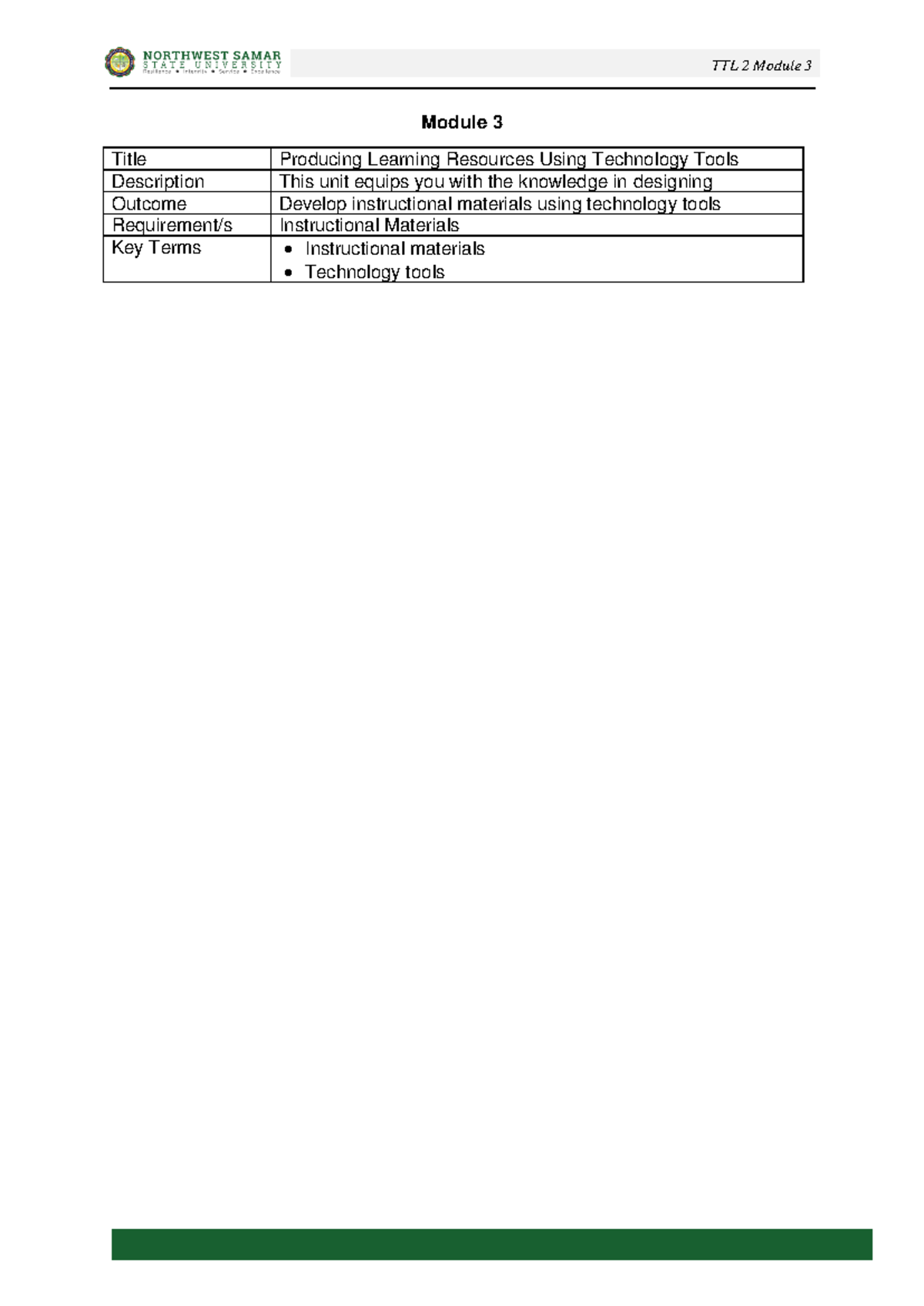 TTL1 Lecture on Producing Learning Resources with Tech Tools - Studocu