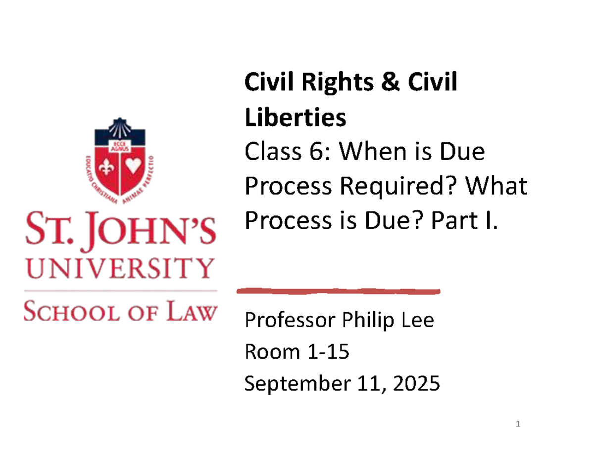 Civil Rights & Civil Liberties CRCL Class 6: Understanding Due Process ...