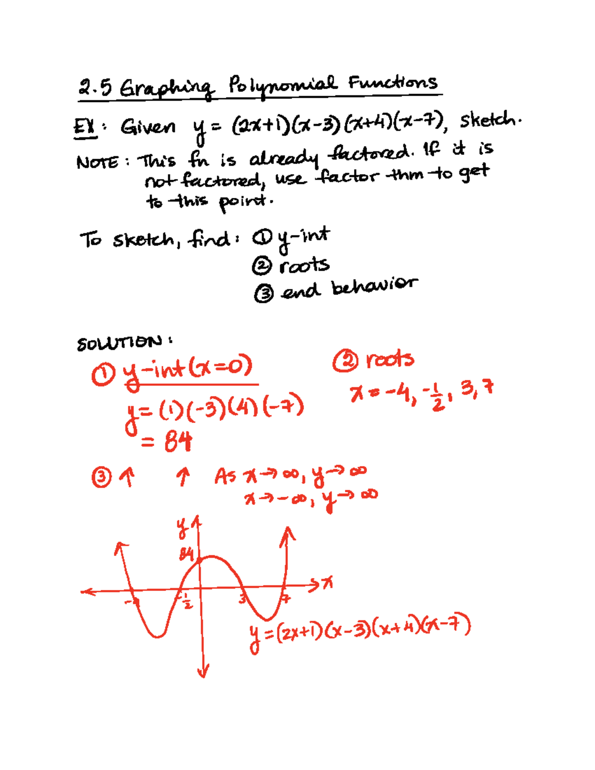 Graphing Polynomial Functions: A Guide to Sketching EX 2.5 - Studocu