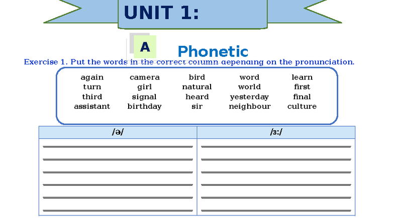 Unit 1: Hobbies - Phonetic & Vocabulary Exercises (HS English 7) - Studocu