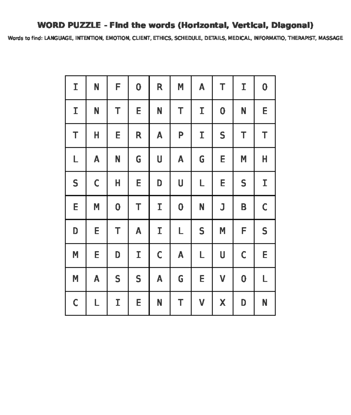 WORD PUZZLE: 10x10 Schedule of Key Terms - Studocu