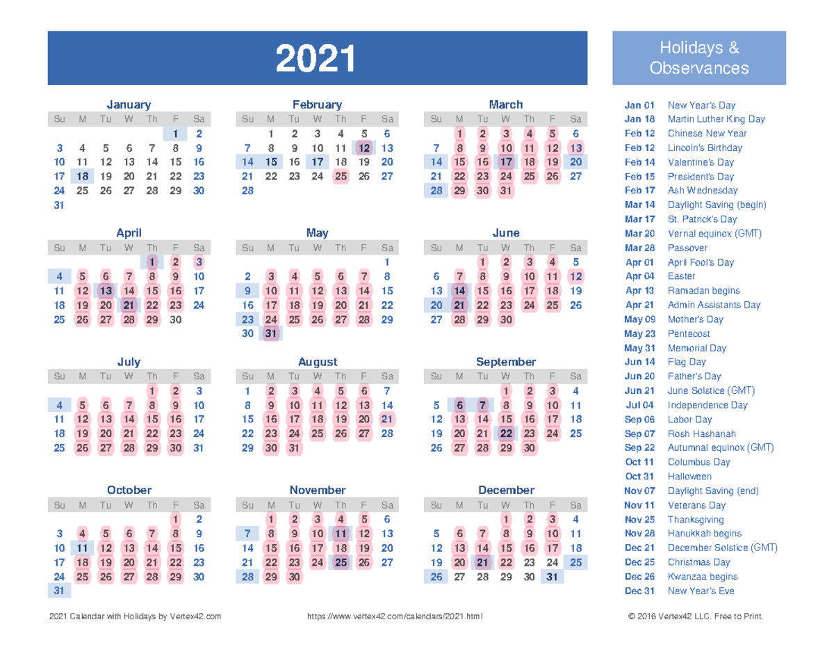 2021 yearly holiday calendar - 2021 Holidays & Date Event Jan 01 New ...