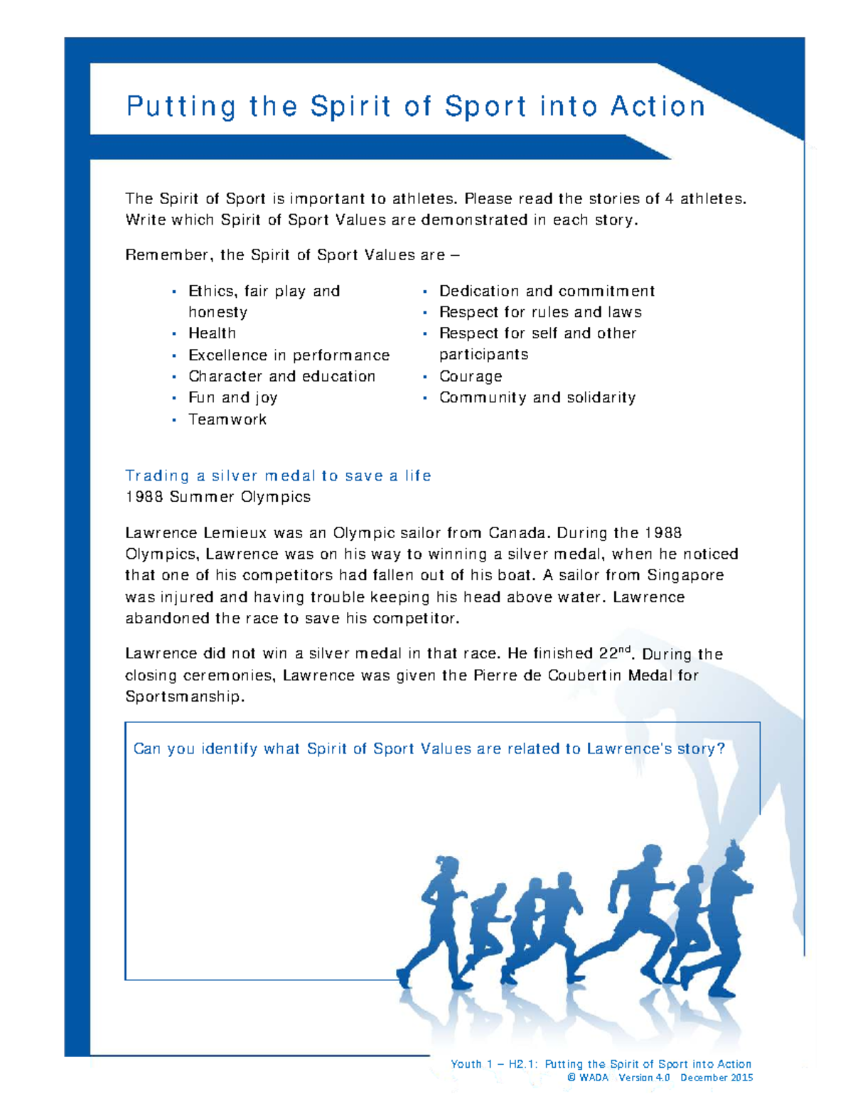 Spirit of Sport in Action Stories: Values from 4 Inspiring Athletes ...