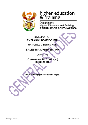 Marketing Mangement N4 ctc - National Diploma in Marketing Management ...