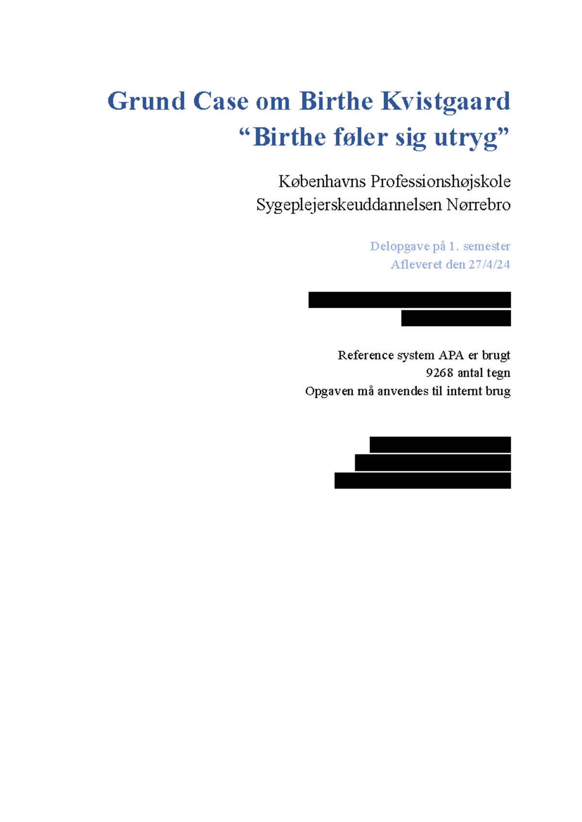 Birthe Kvistgaard: Case Study on Patient Anxiety & Medication ...