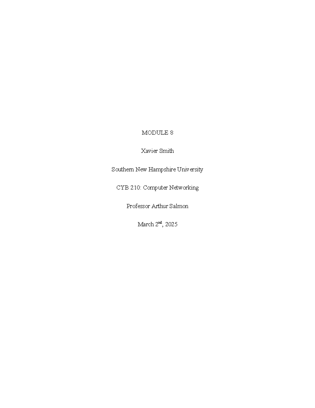 CYB 210 Module 8: Cyber Playbook on Subnetting Practices - Studocu