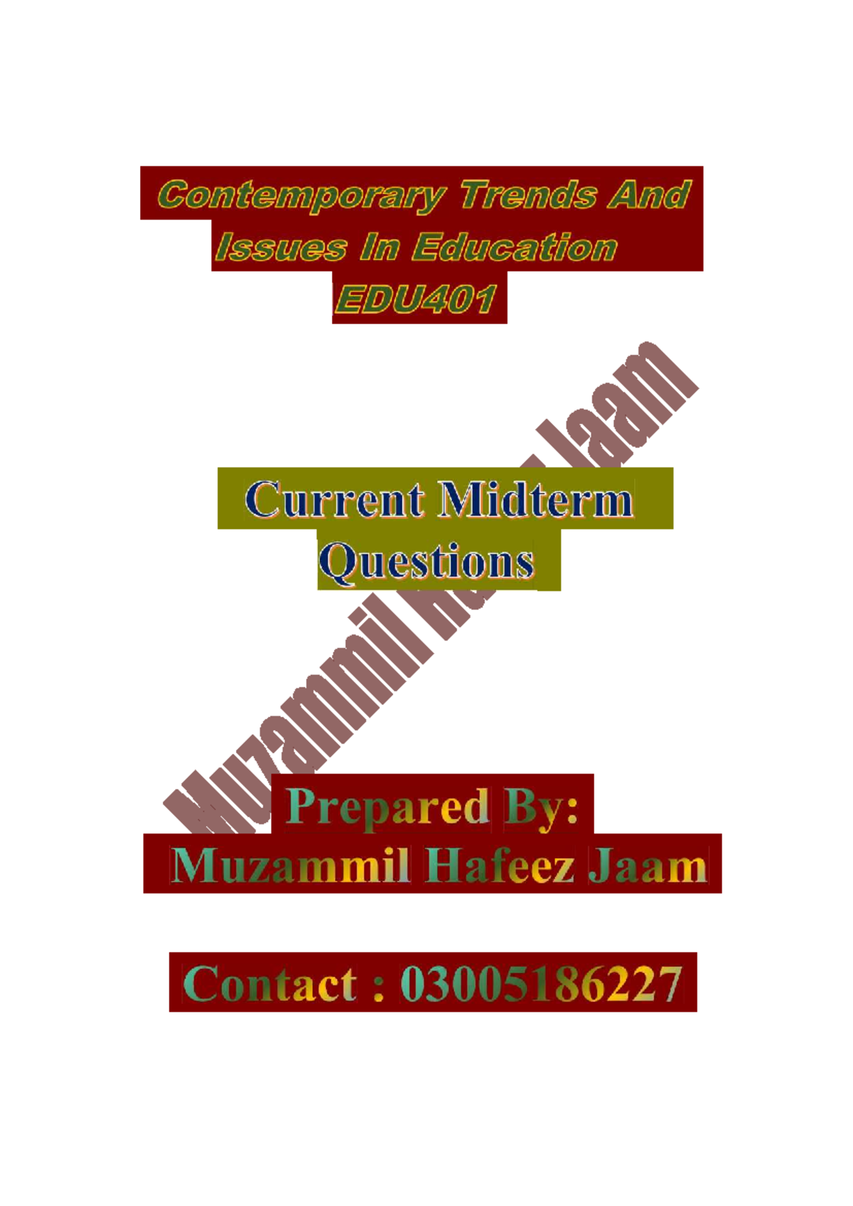 EDU401 Midterm Exam Preparation: Key Concepts and Insights - Studocu