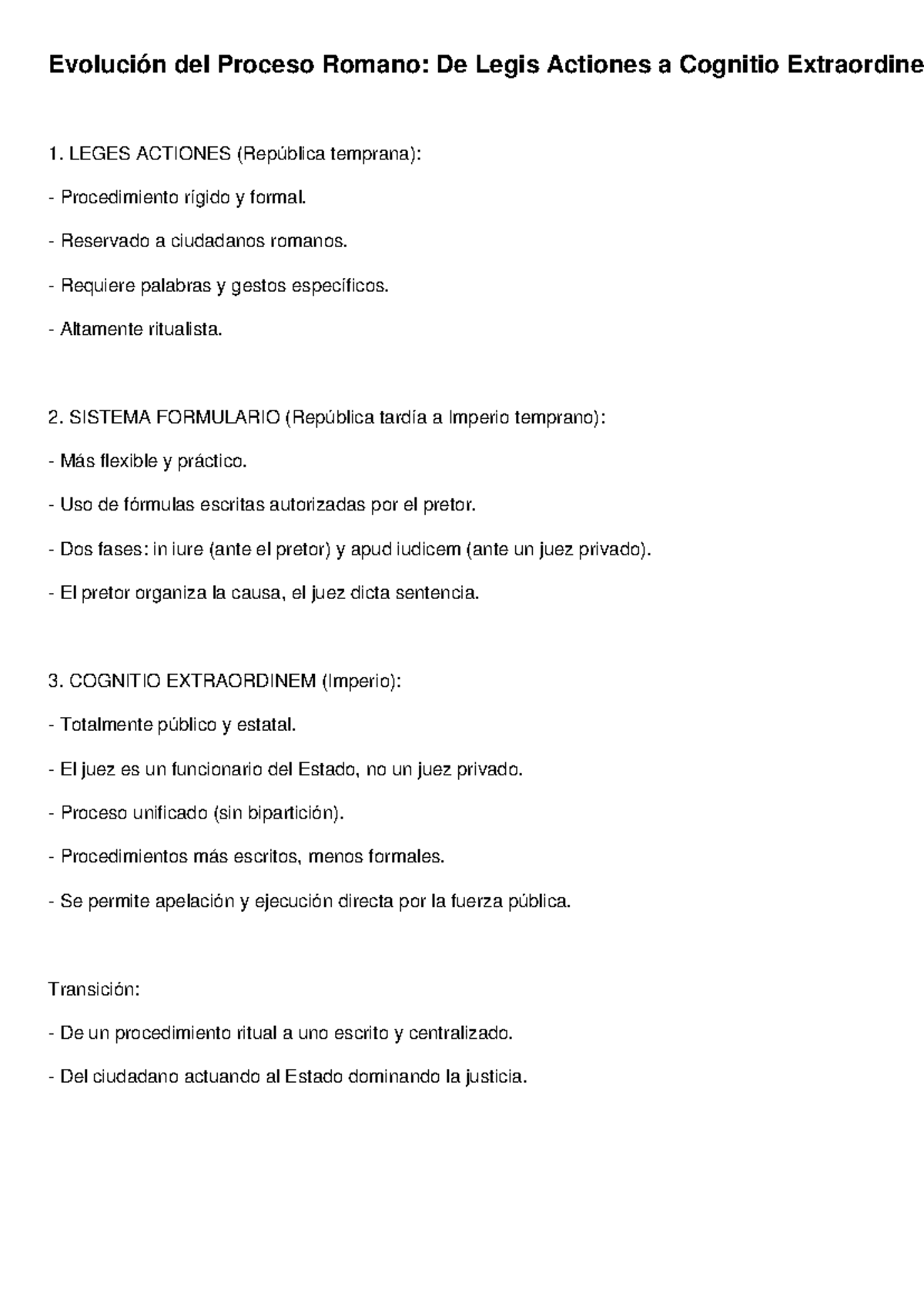 Evolución del Proceso Romano: De Legis Actiones a Cognitio Extraordinem ...
