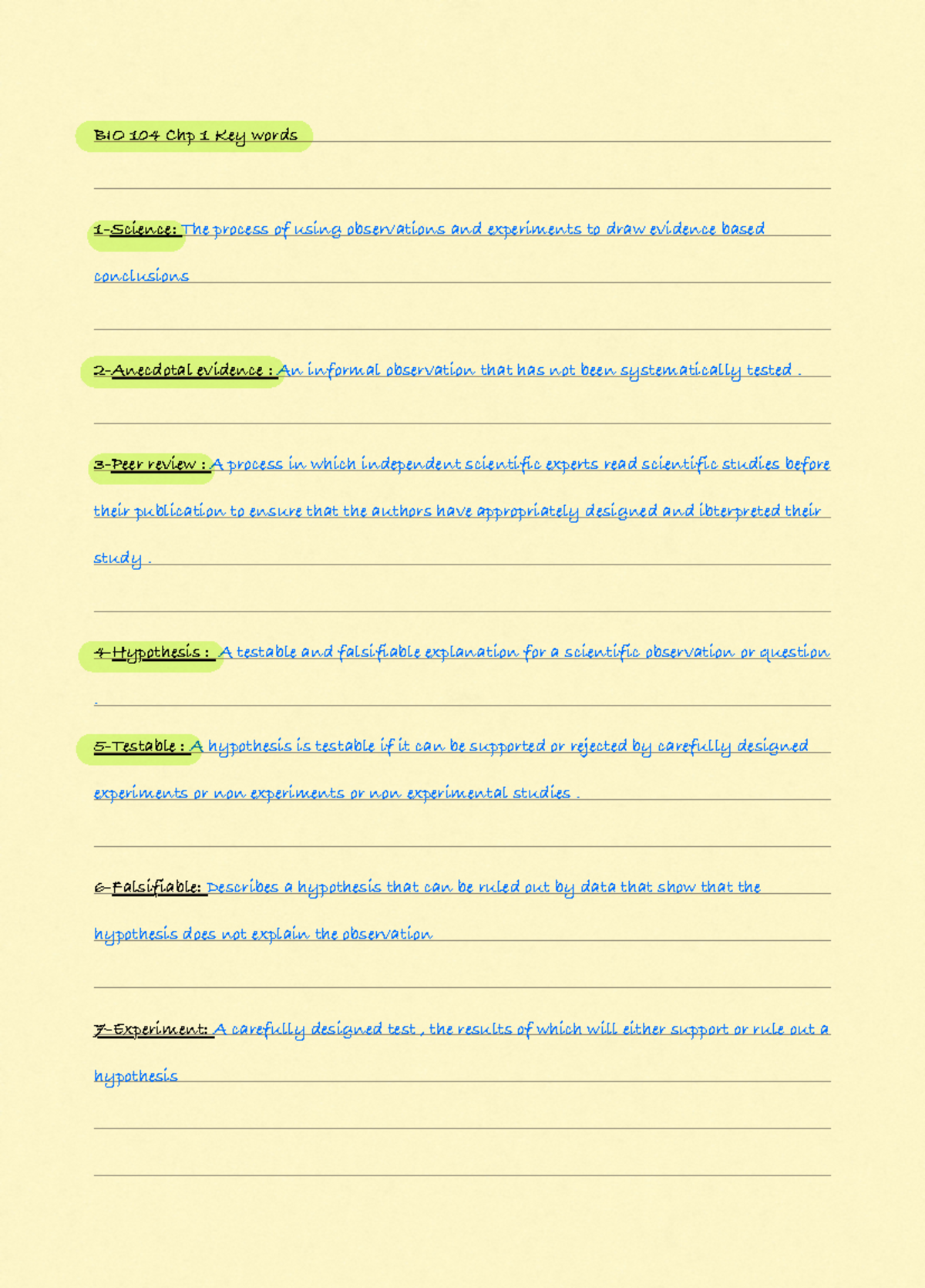 BIO 104 Chp 1 Key Terms for Midterm & Final Exam Prep - Studocu
