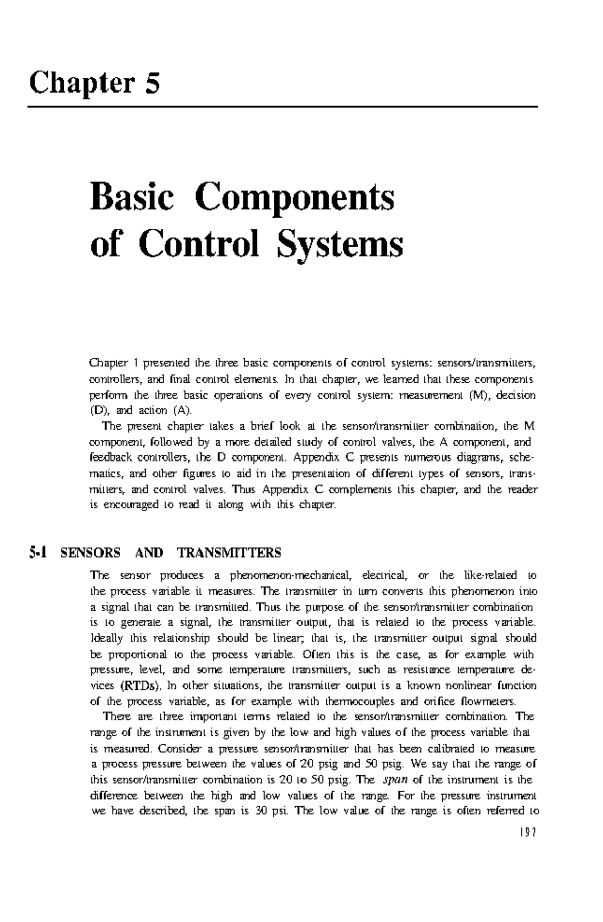 Chapter 5: Basic Components of Control Systems (Corripio Control de ...