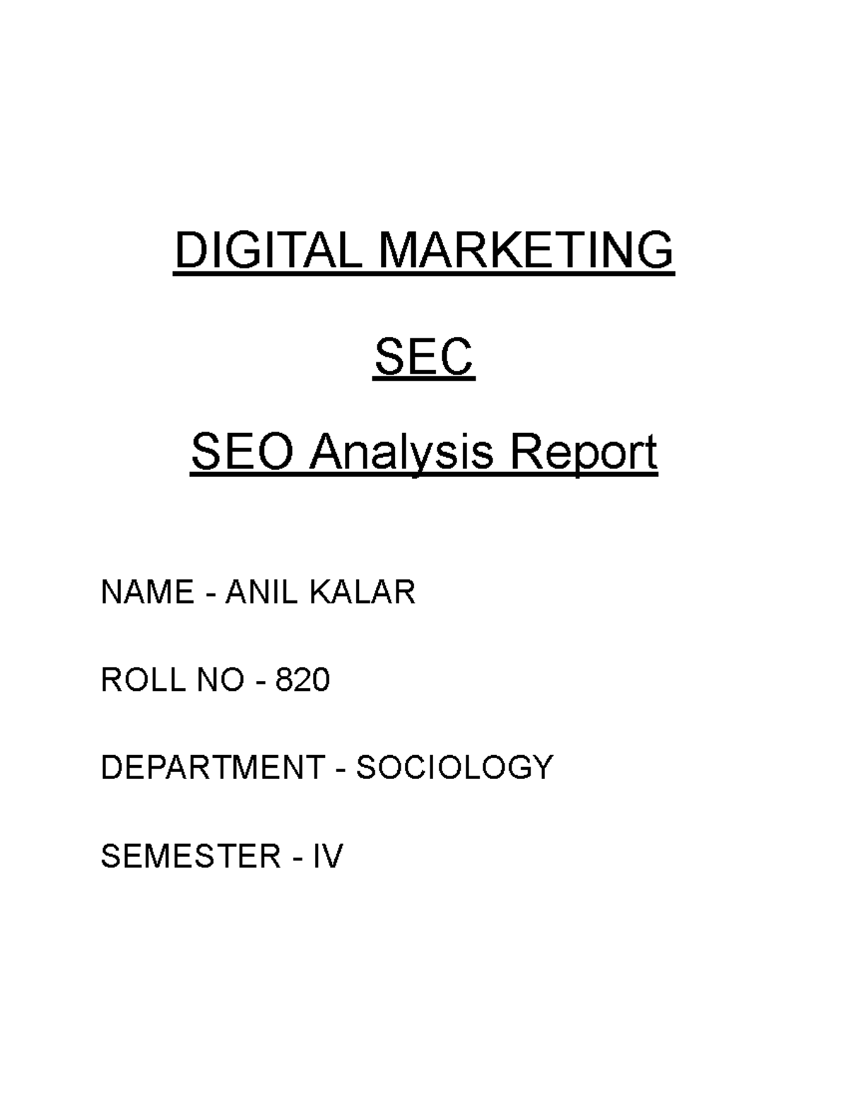 SEO Report Analysis - Digital Marketing SEC SEO Performance Review ...