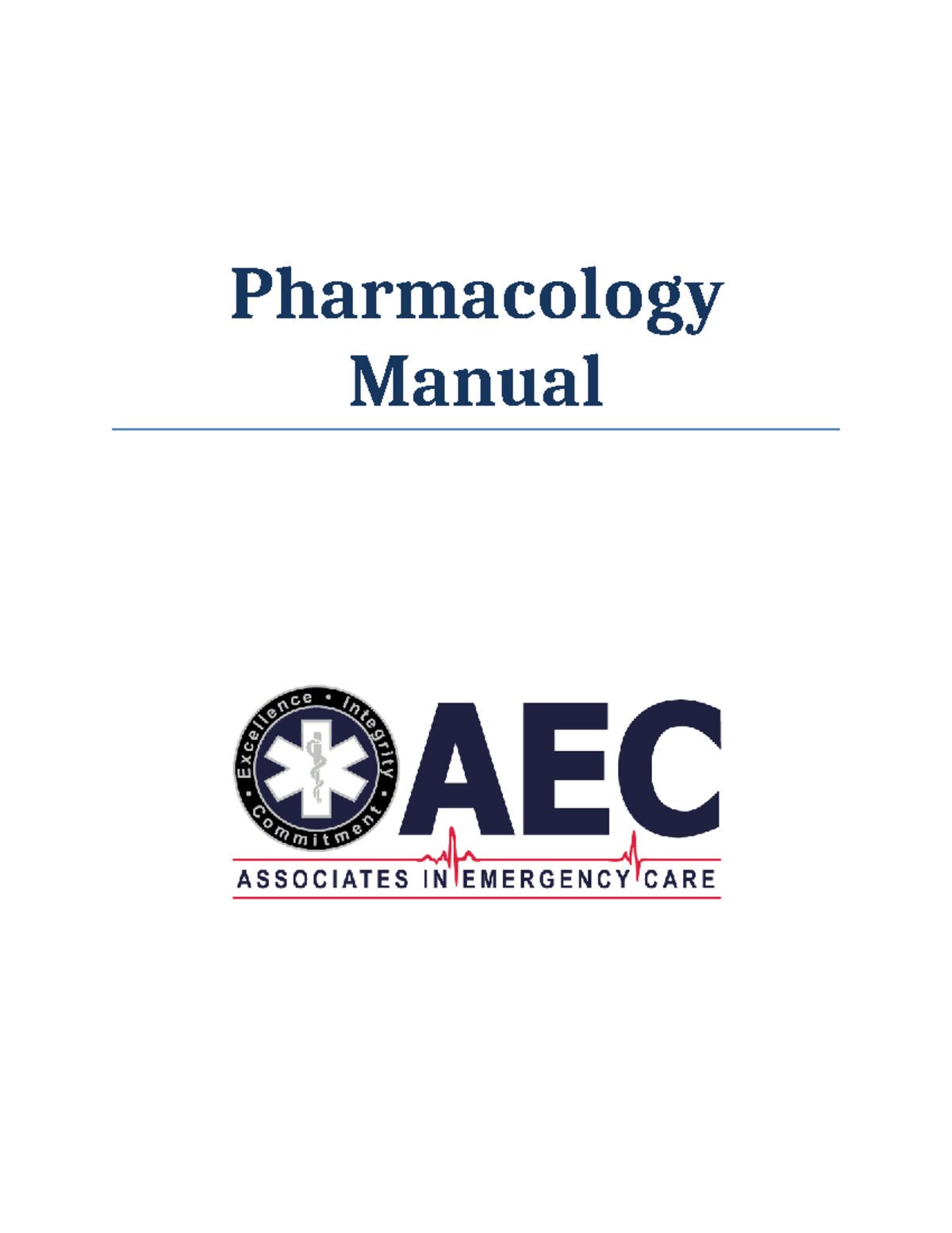 Advanced Life Support (ALS) Pharmacology Manual: Drug Classifications ...
