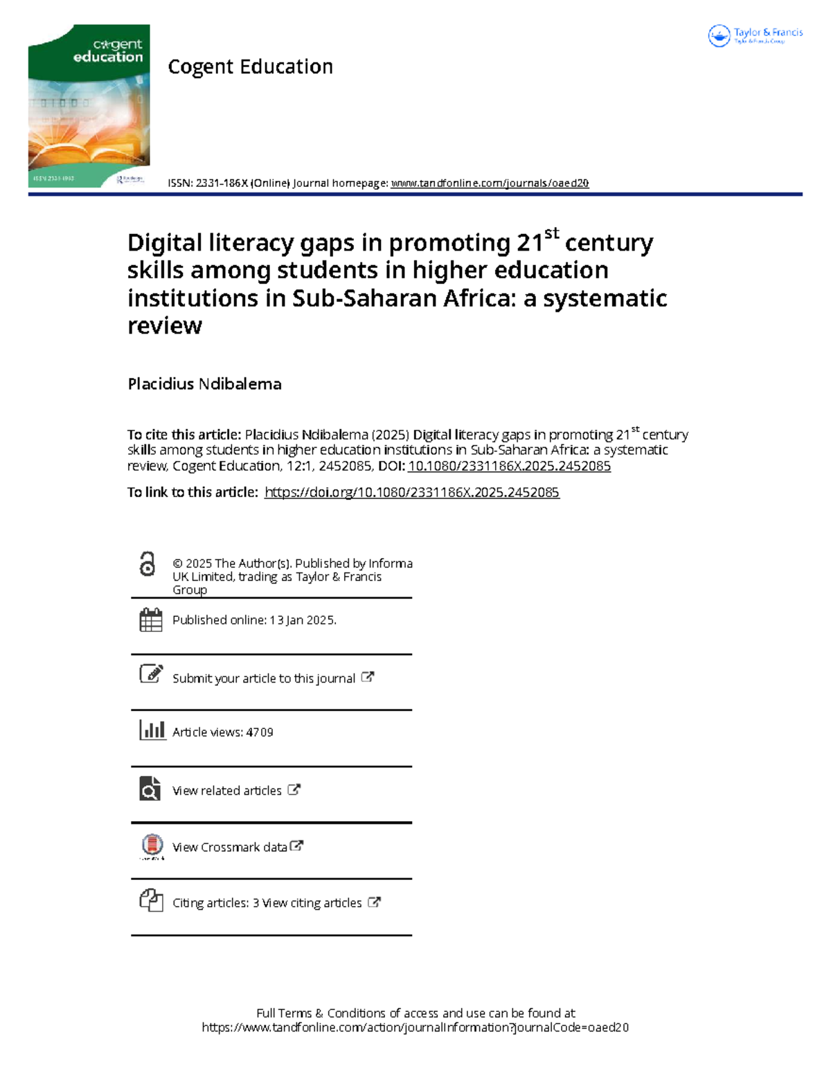 Digital Literacy Gaps in Promoting 21st Century Skills: A Systematic ...