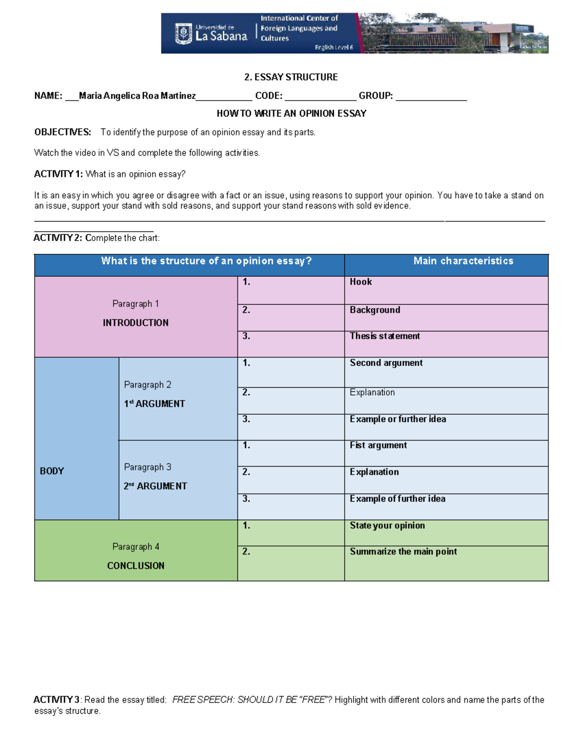 2. Essay Structure: How to Write an Opinion Essay - Studocu